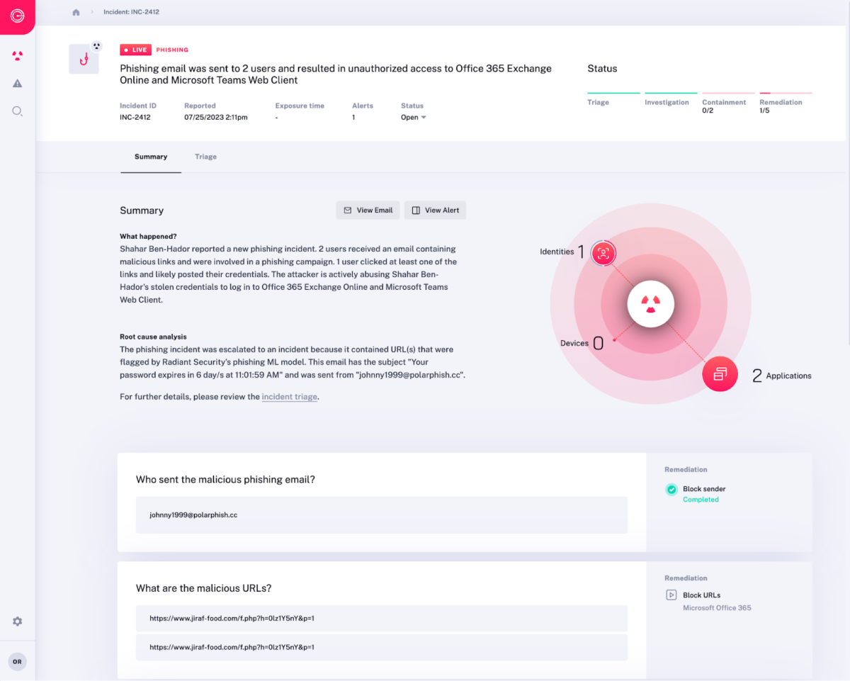 Radiant Security AI-powered SOC Co-pilot - Cybersecurity Excellence Awards